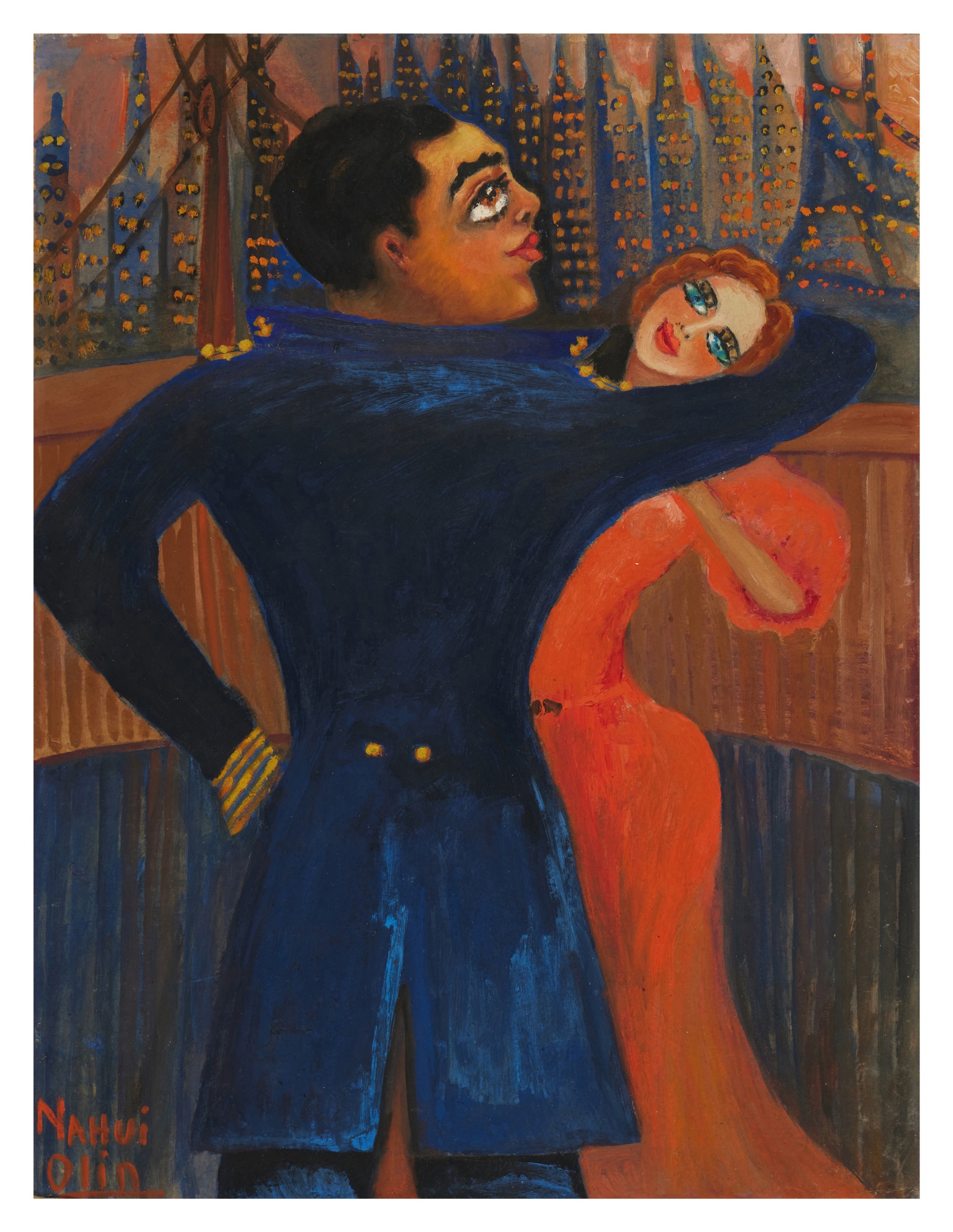 Nahui y Agacino bailando en la proa del barco Habana, en Nueva York ...