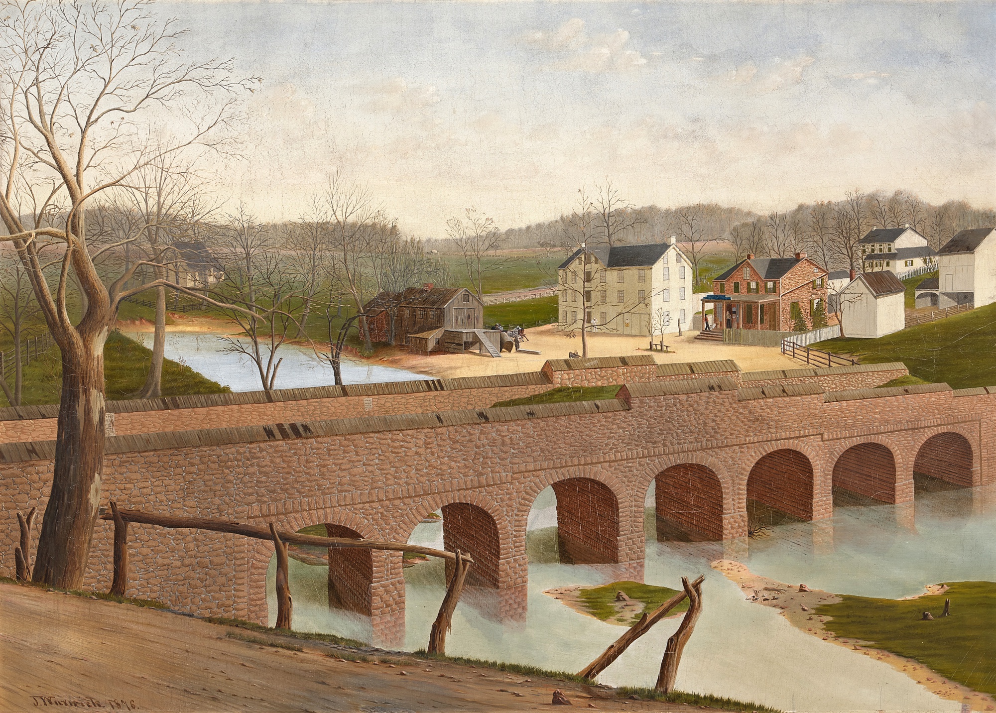 Arch Bridge Leading to Rural Pennsylvania Town | Important Americana ...