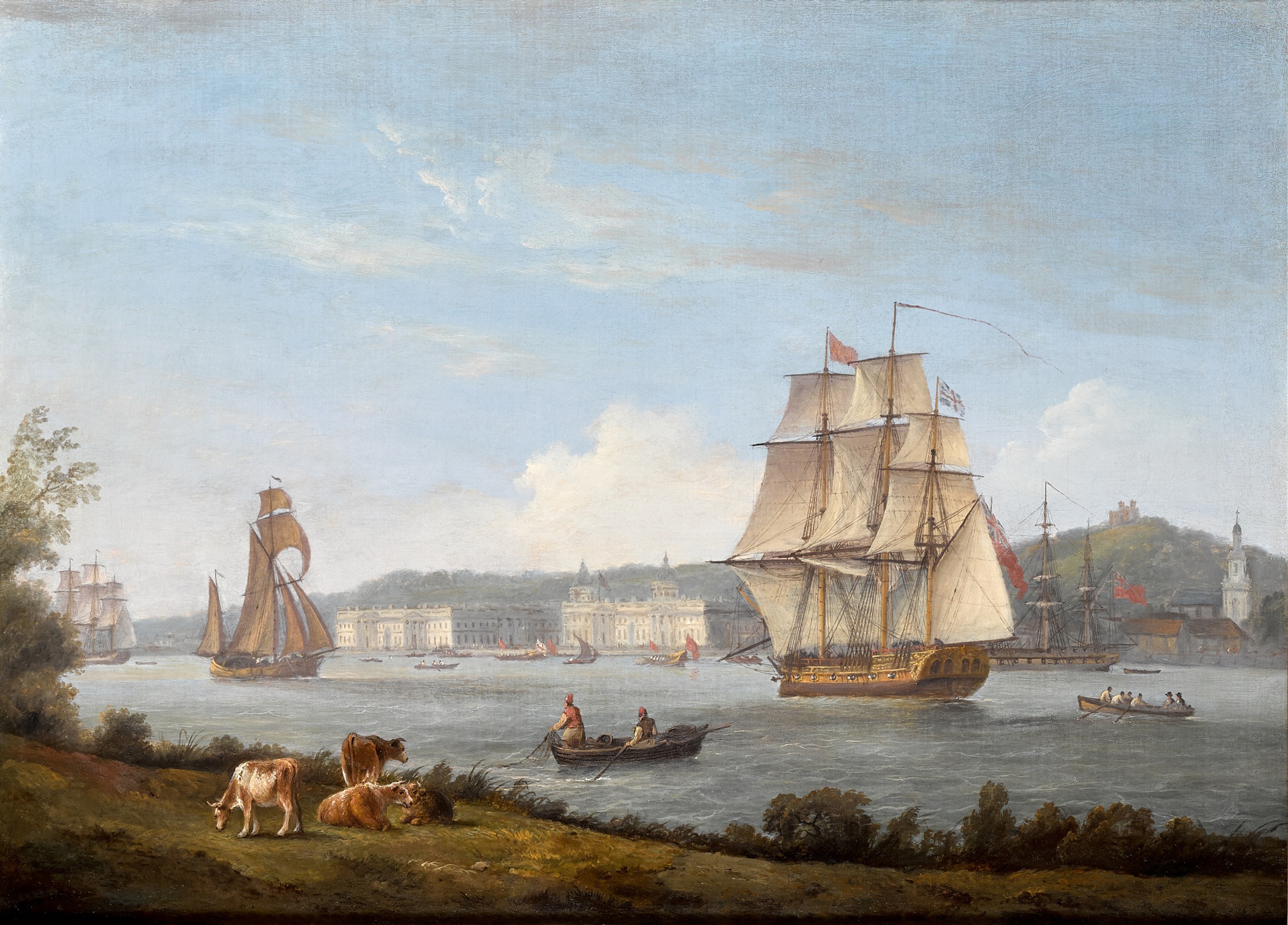 London, a view of Greenwich with shipping on the Thames | Old Masters ...