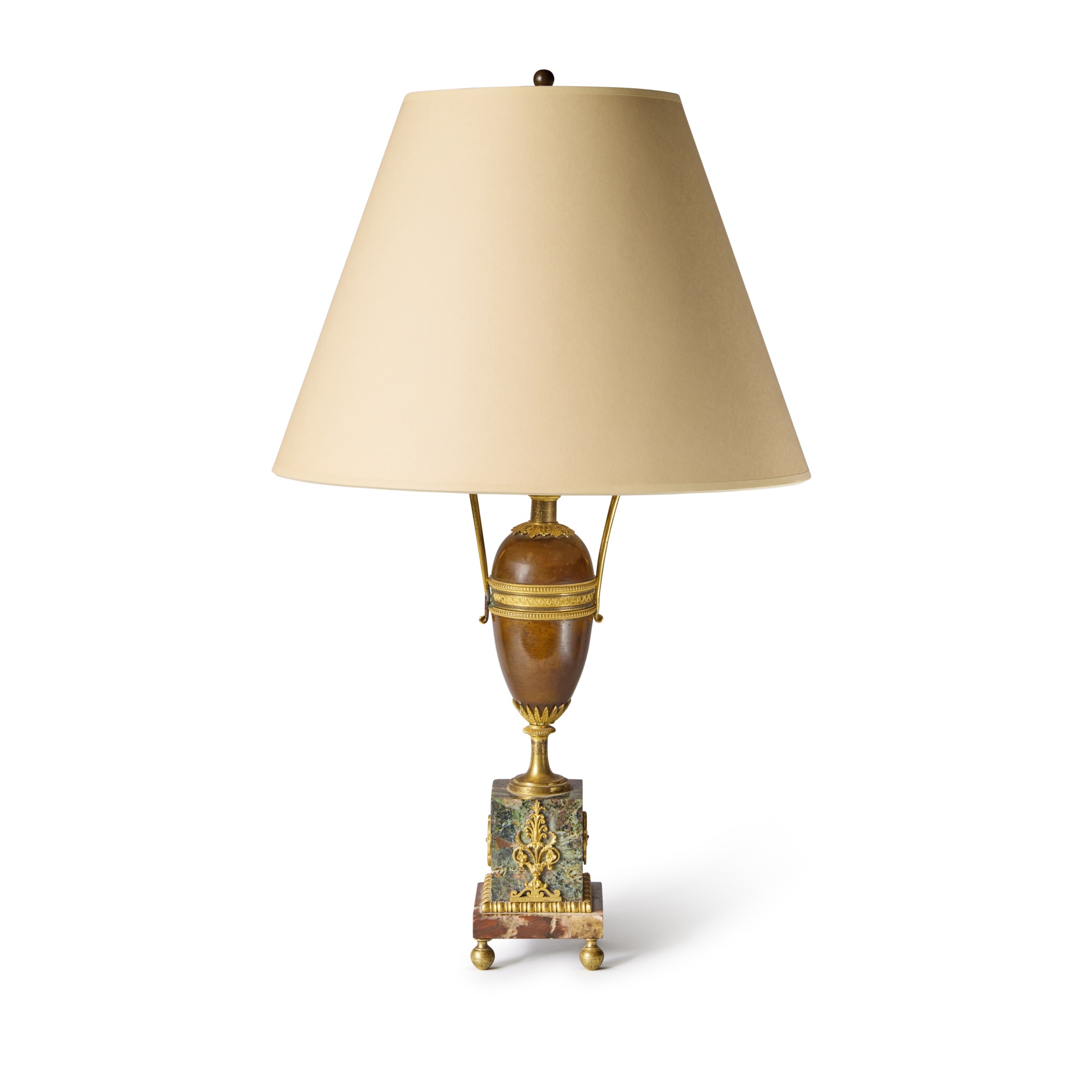 A Small Directoire Gilt and Patinated Bronze Twin-Handled Amphora on ...