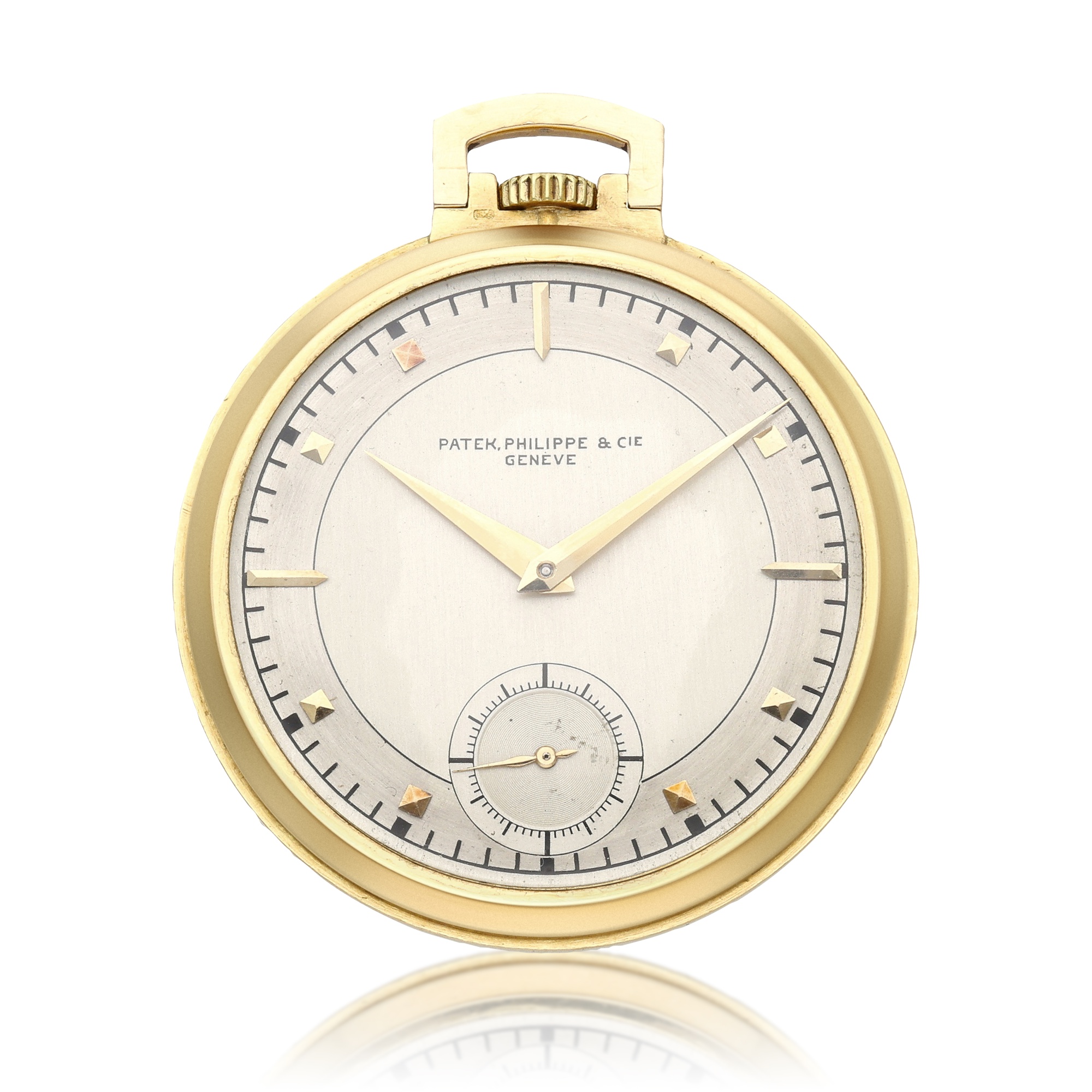 A yellow gold open faced watch with two toned sector dial, Circa 1930 ...