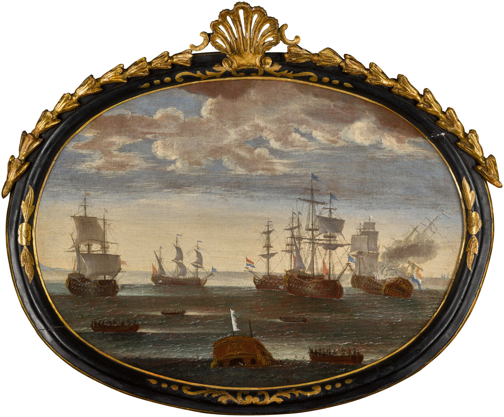 A pair of Mediterranean seascapes: a capriccio of a coastal view; and a ...