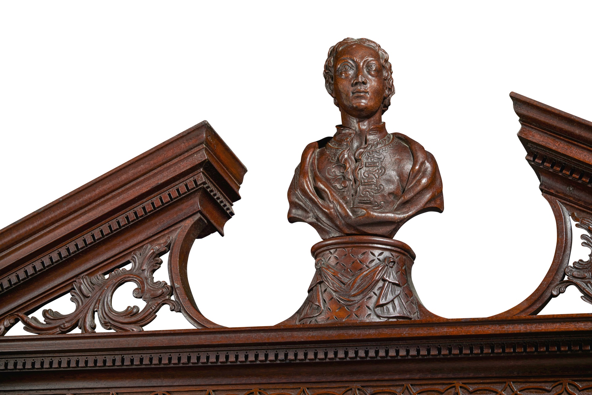 The Kindig Chippendale Carved and Figured Mahogany Desk-and-Bookcase ...