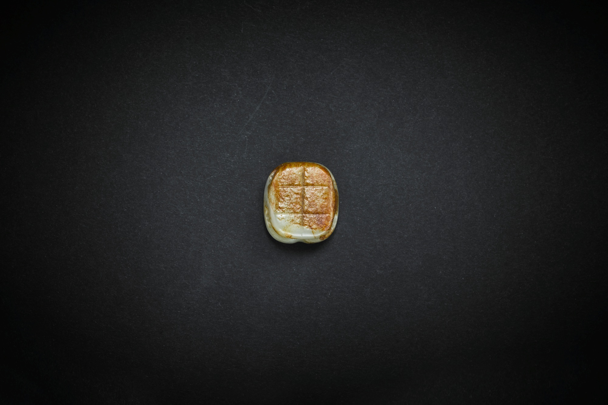 A pale greyish-celadon jade turtle shell, Probably Neolithic period ...