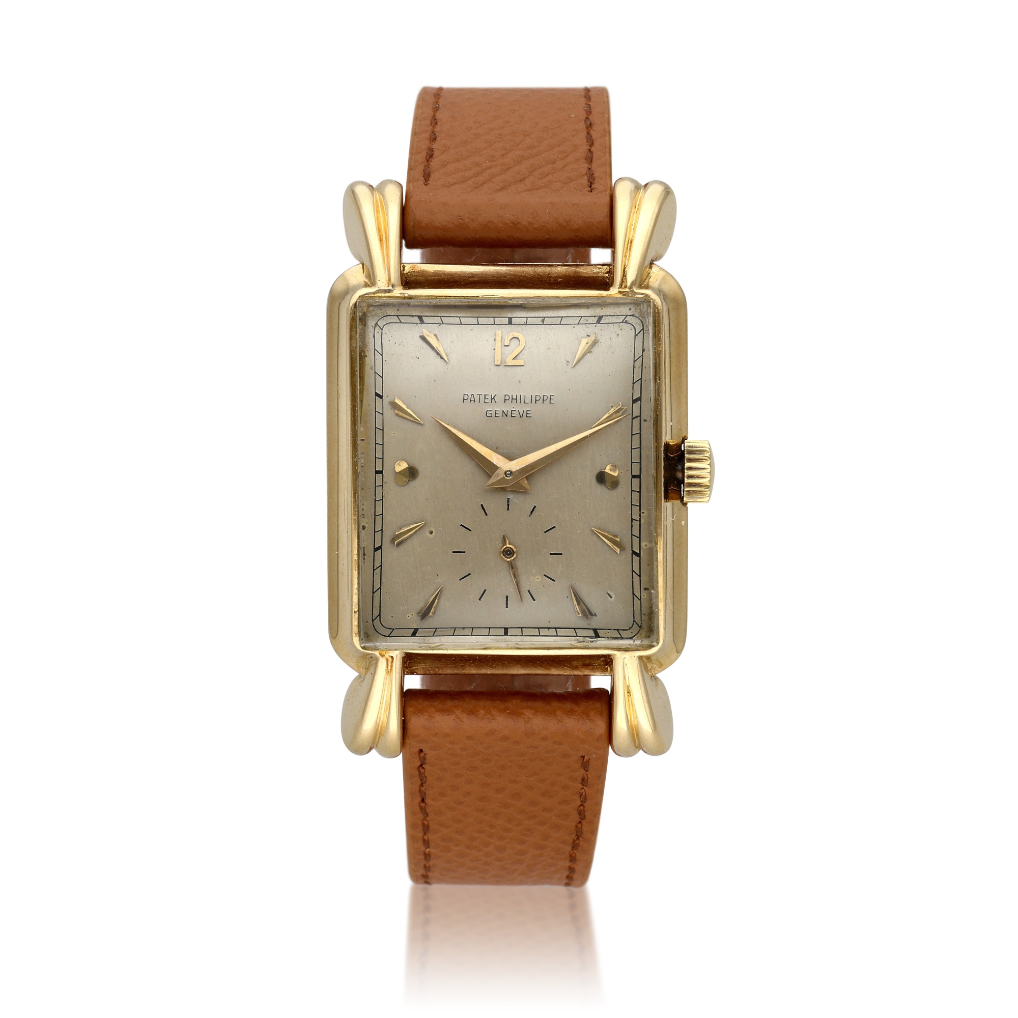 Reference 2440 ‘Clubs’ | A large yellow gold rectangular wristwatch ...