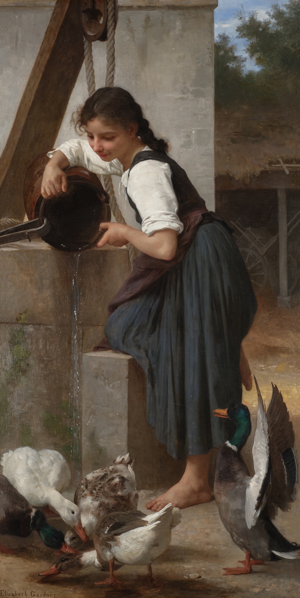Girl at the Well (Un coin de ferme) | Bouguereau and His Circle: Then ...