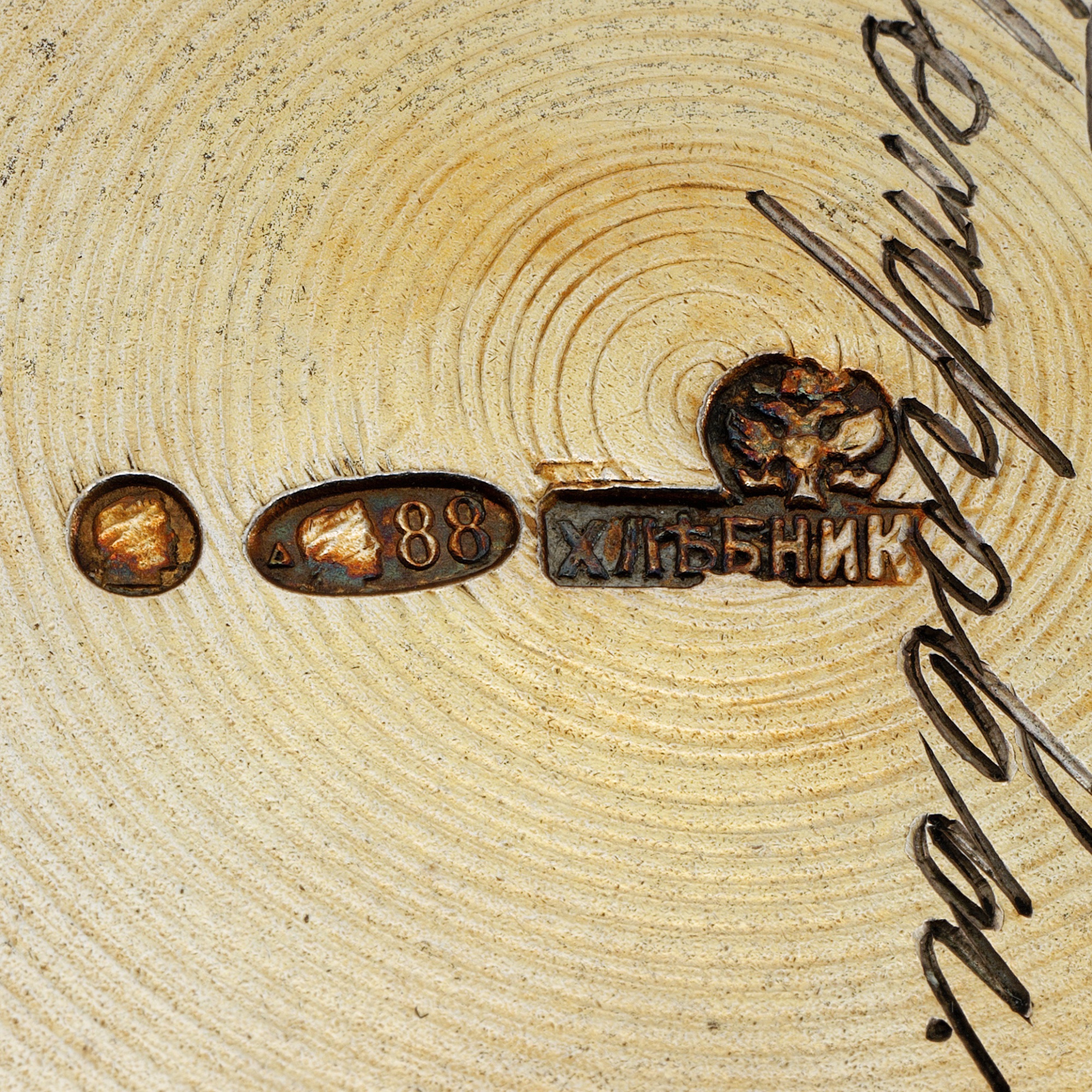 A silver-gilt and cloisonné enamel kovsh, Khlebnikov probably ...