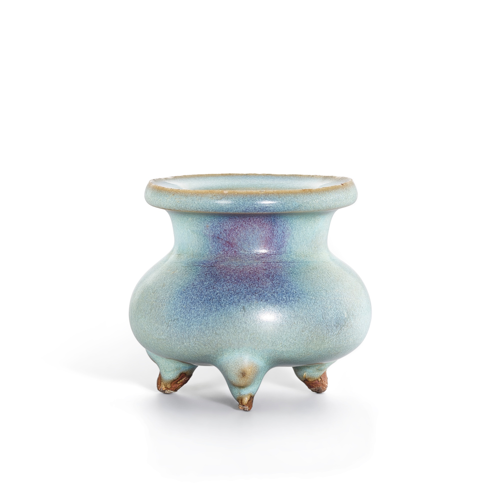 A small Junyao purple-splashed tripod incense burner, Song dynasty | 宋 ...