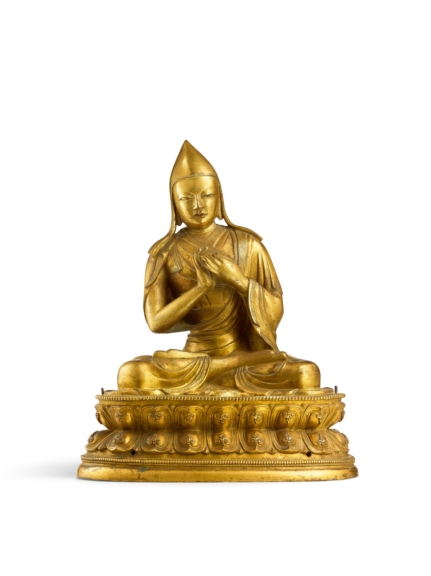 A magnificent and extremely rare large imperial gilt-bronze figure of ...