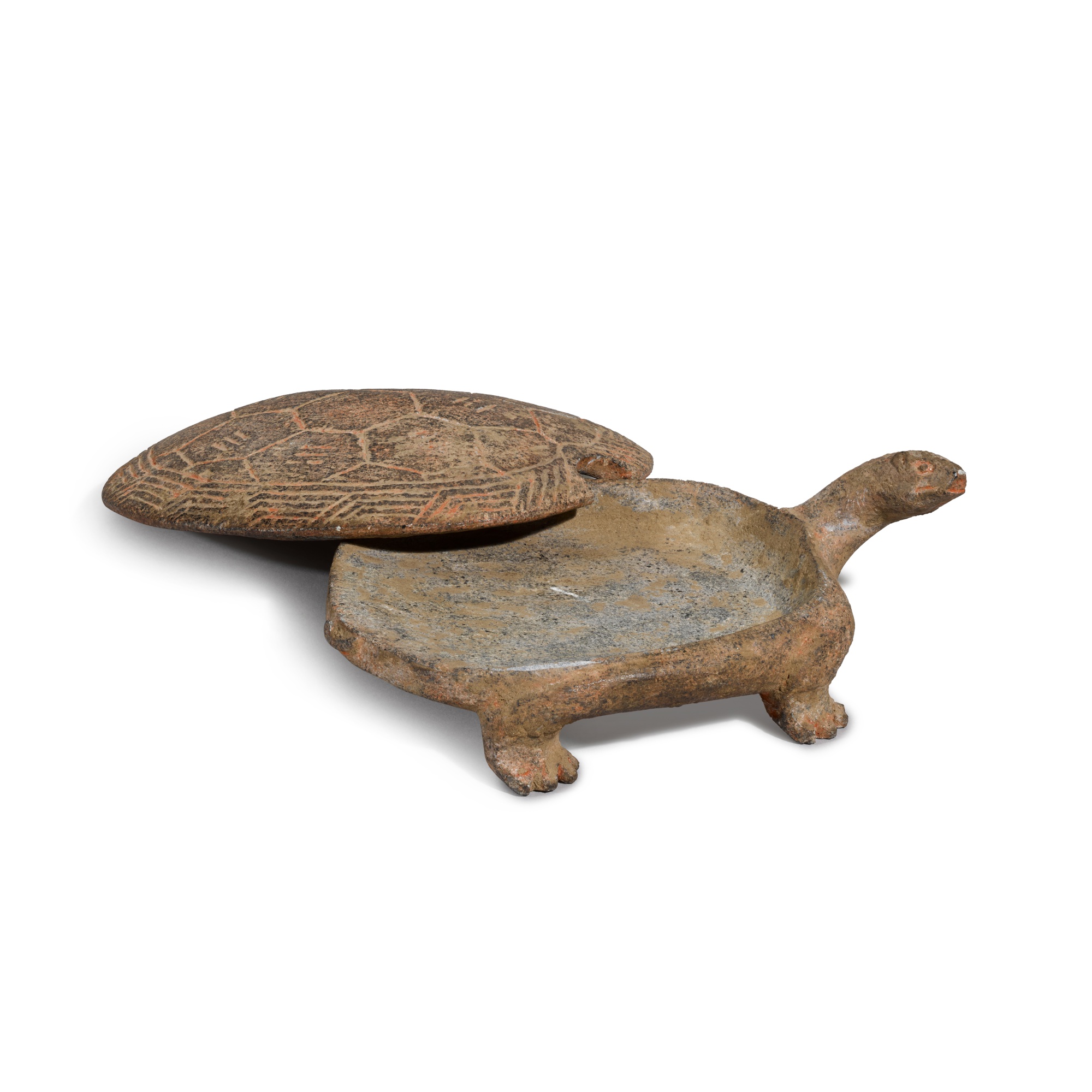 A tortoise-form pottery inkstone and cover, Eastern Han dynasty/Six ...