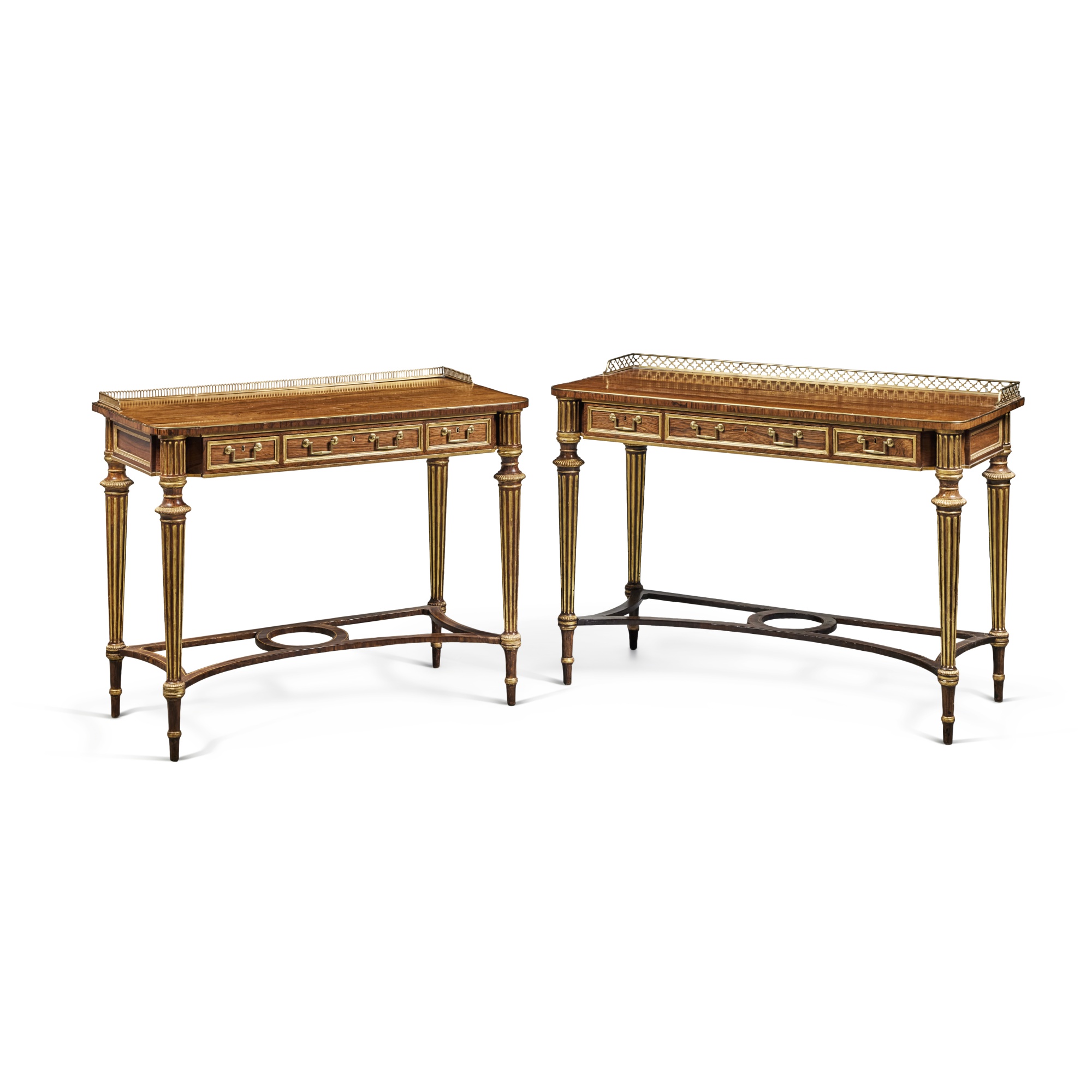 Two Regency Gilt Bronze-Mounted Rosewood and Parcel-Gilt Simulated ...