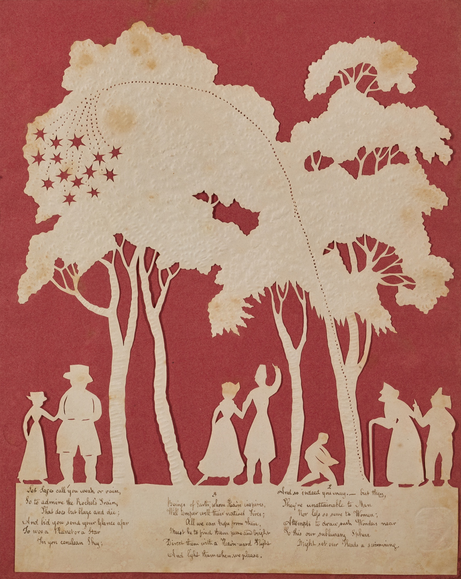 A set of ten embossed and cut out paper decorations, by Elizabeth ...