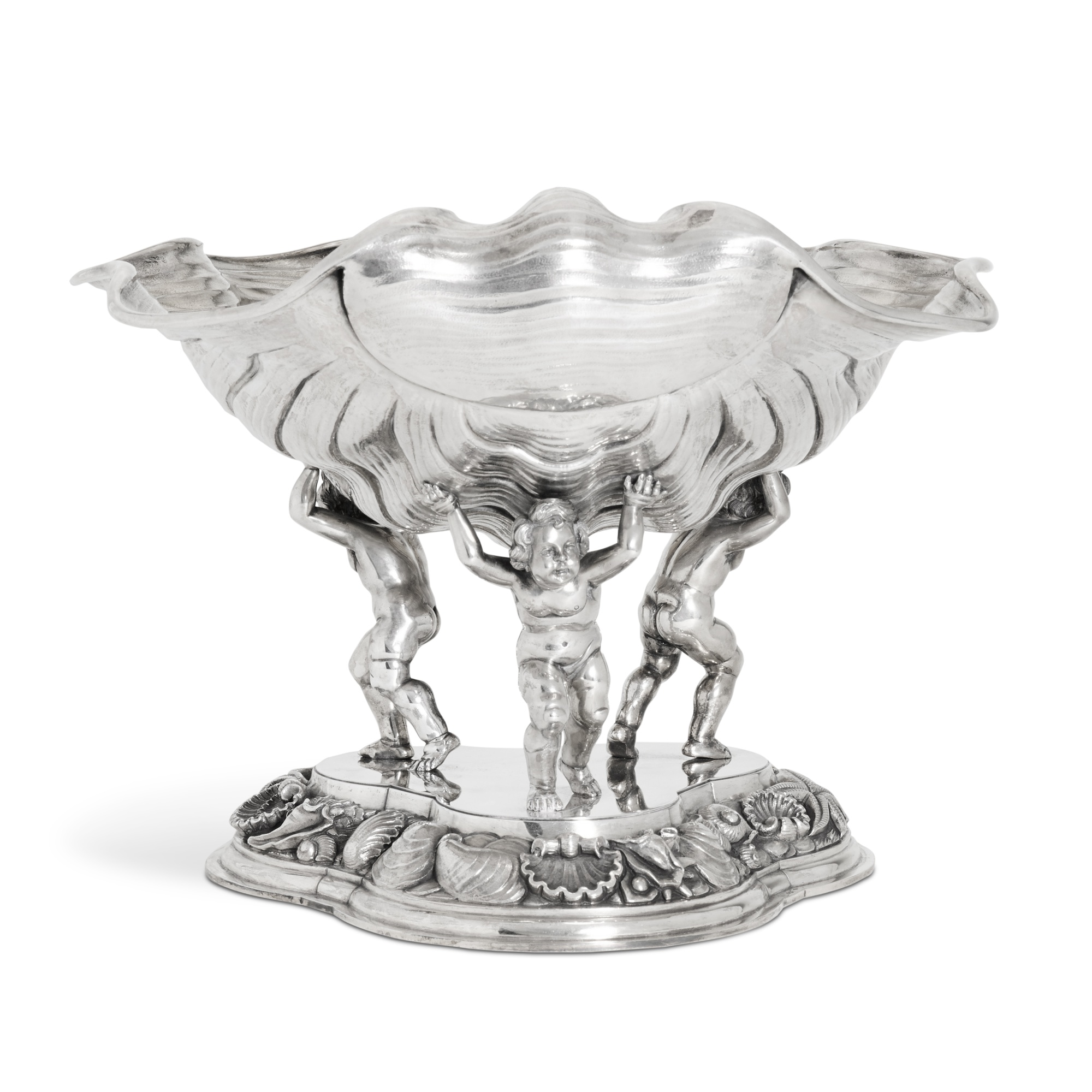 A large silver bowl, seemingly unmarked, probably Italian, 20th century ...