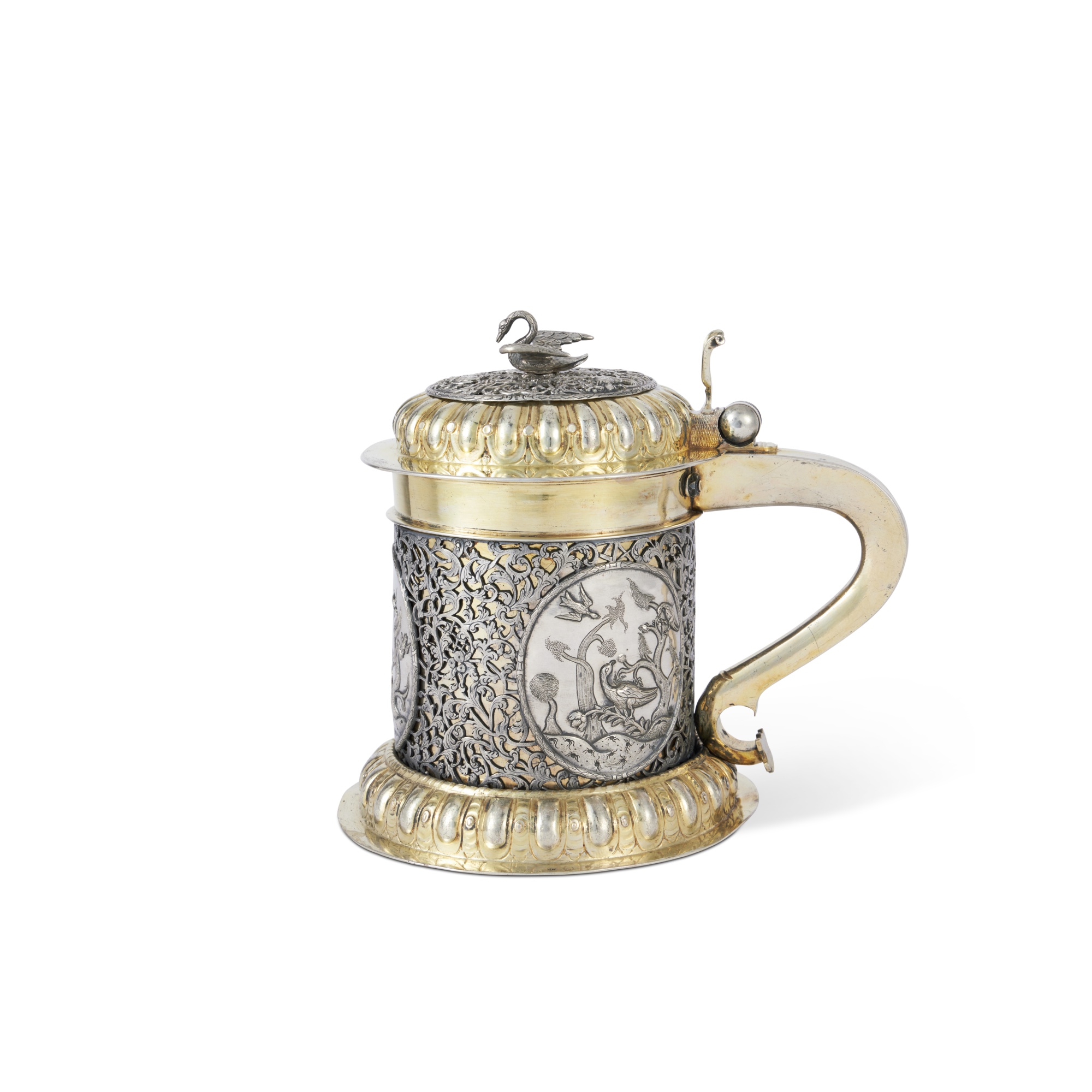 A Large Parcel-Gilt Silver “Sleeve” Tankard, North German or Baltic ...