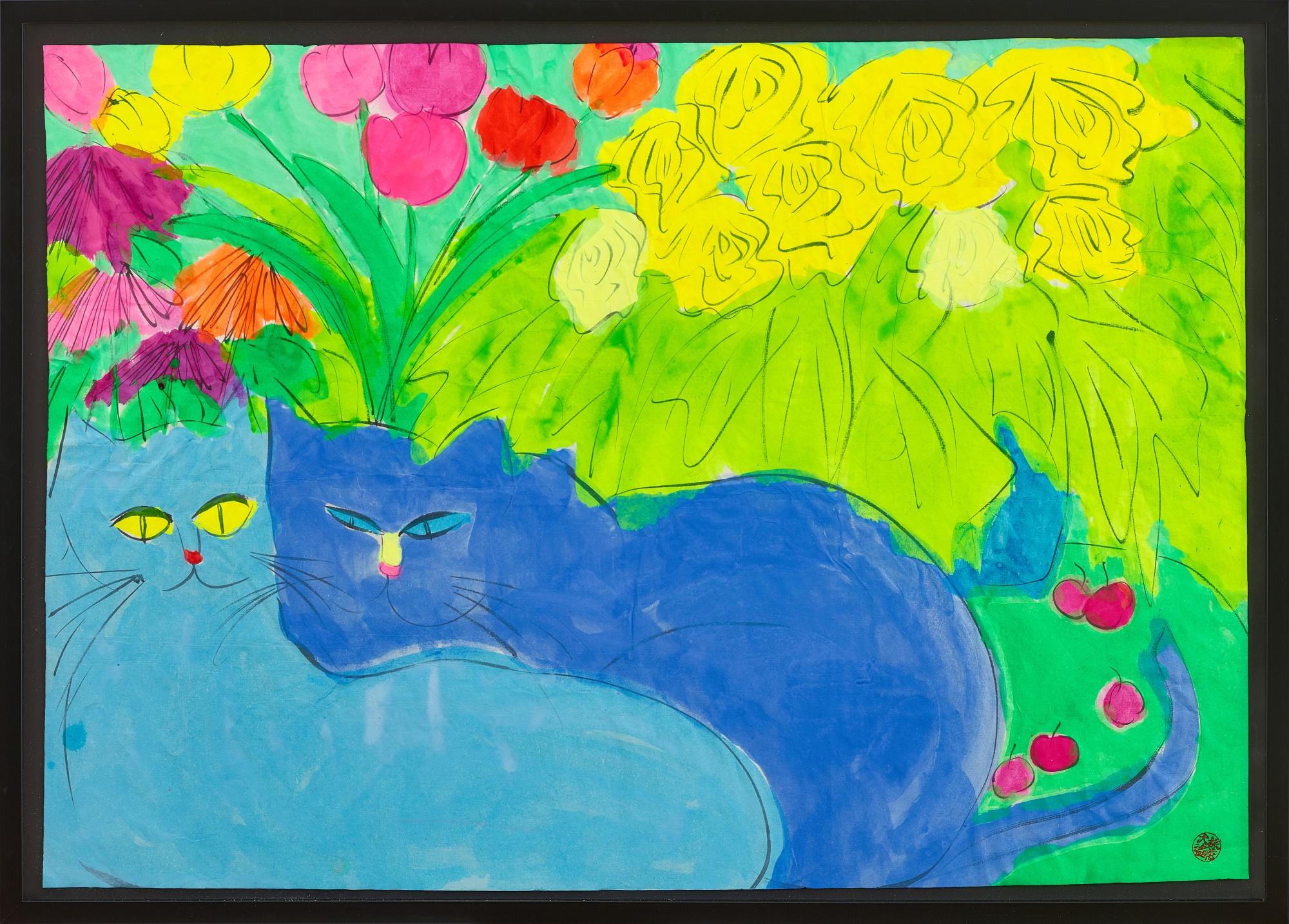 Walasse Ting 丁雄泉 | Two cats 貓 | Modern Discoveries | 2022 | Sotheby's