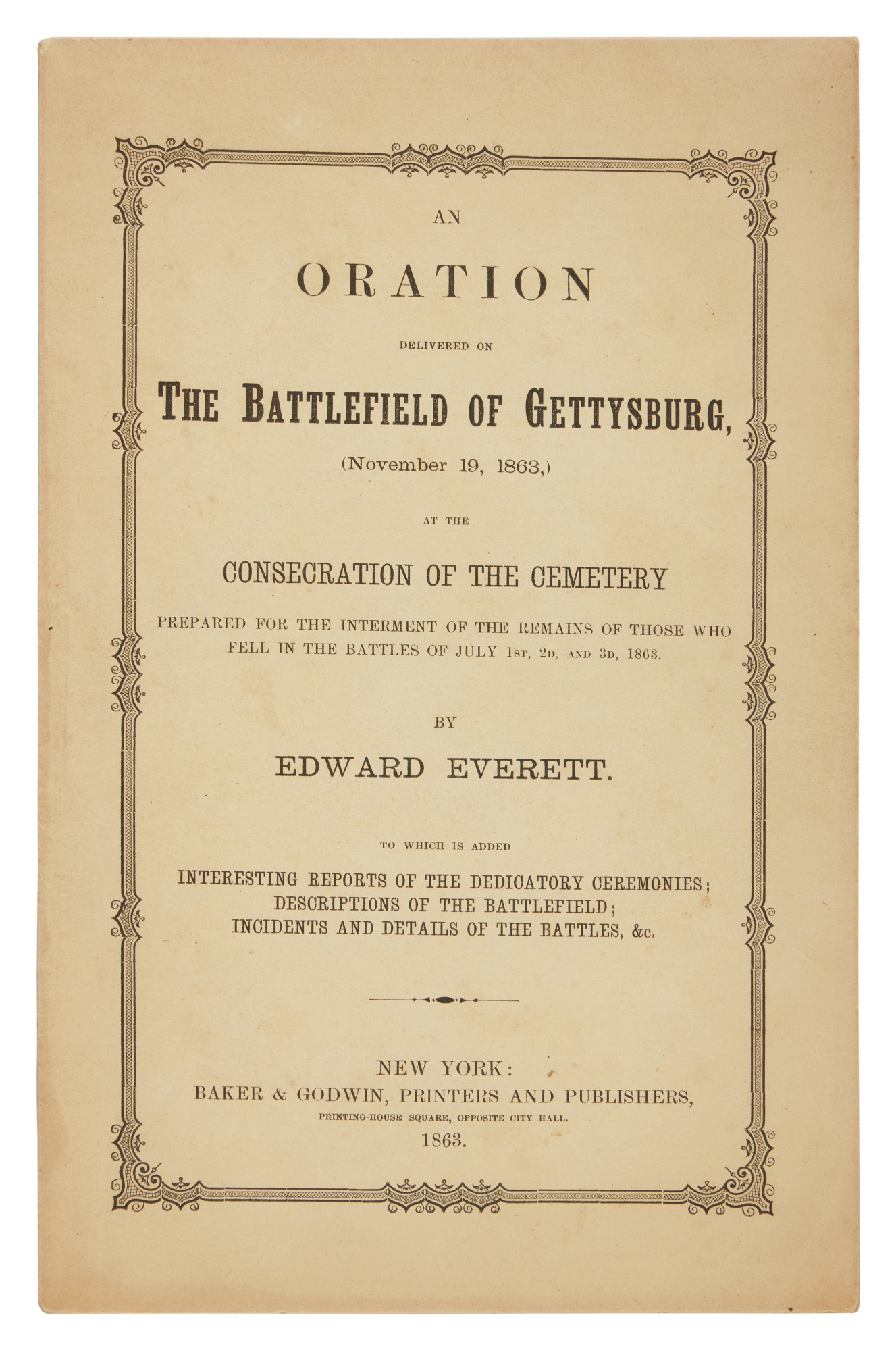 Lincoln, Abraham, and Edward Everett | The earliest publication of the ...
