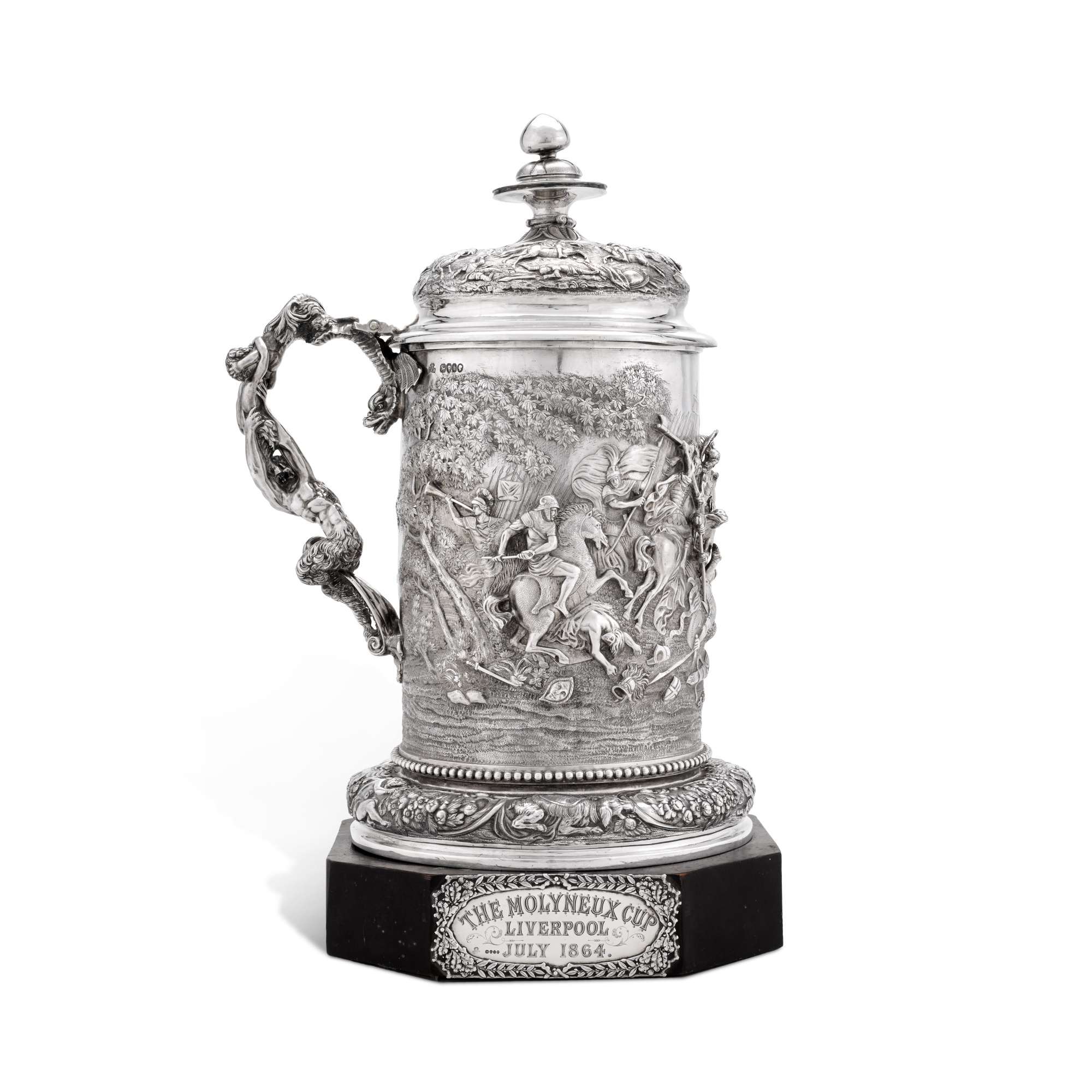 The Molyneux Cup, Liverpool Races, July 1864. A large Victorian silver ...