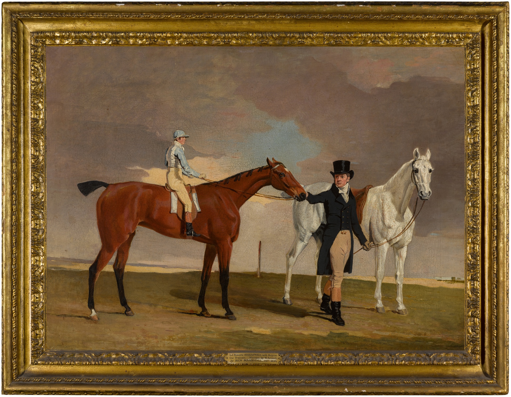 Lord Rous's Racehorse Shrapnell, with his trainer, Dixon Boyce, and ...