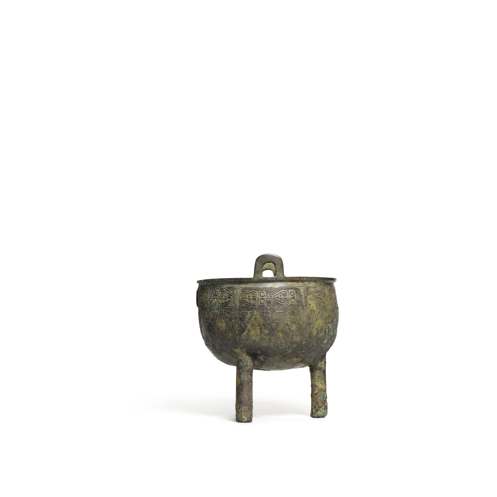 An inscribed archaic bronze tripod food vessel, Ding, Shang dynasty | 商 ...