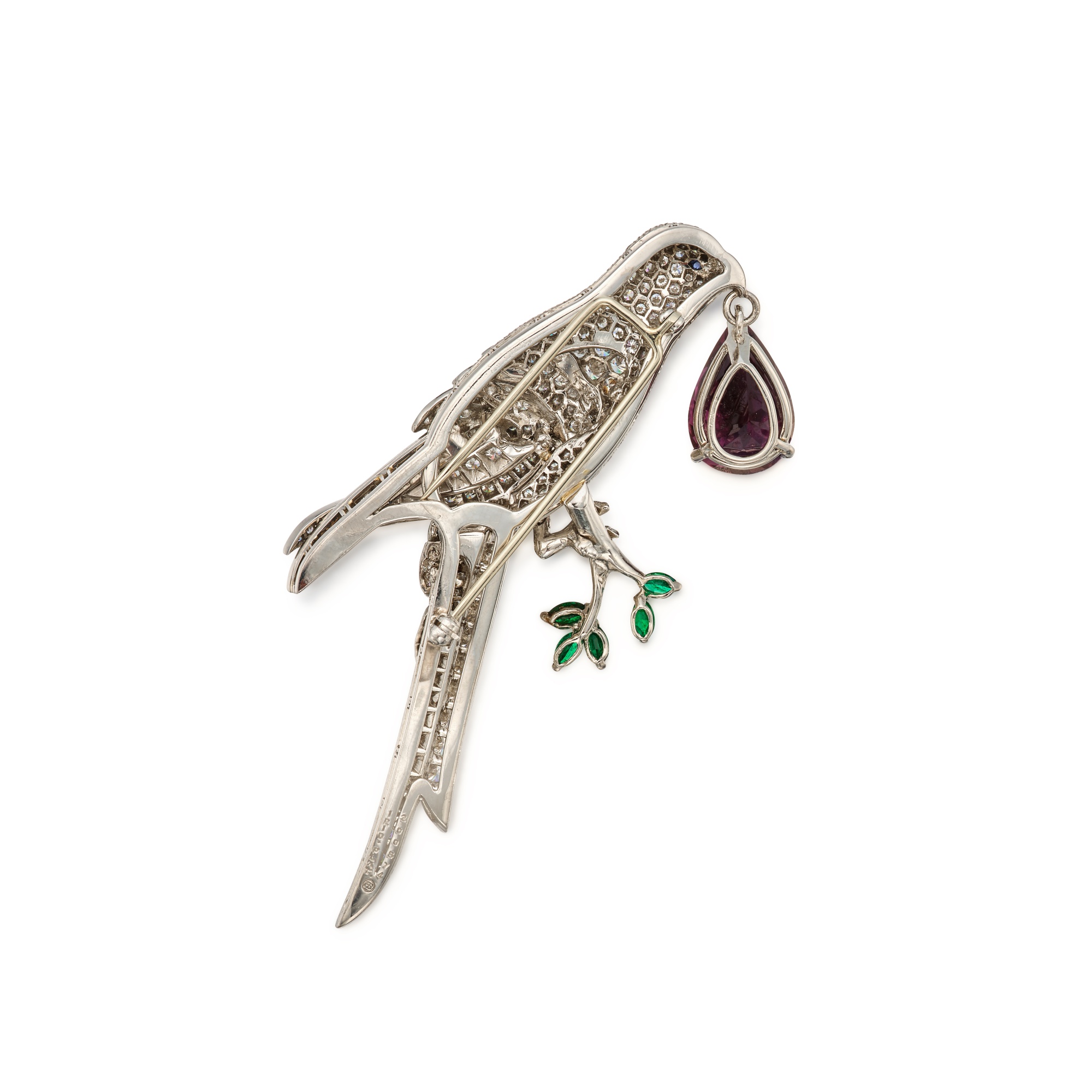 An Exceptional Alexandrite, Emerald, Sapphire and Diamond Clip-Brooch ...