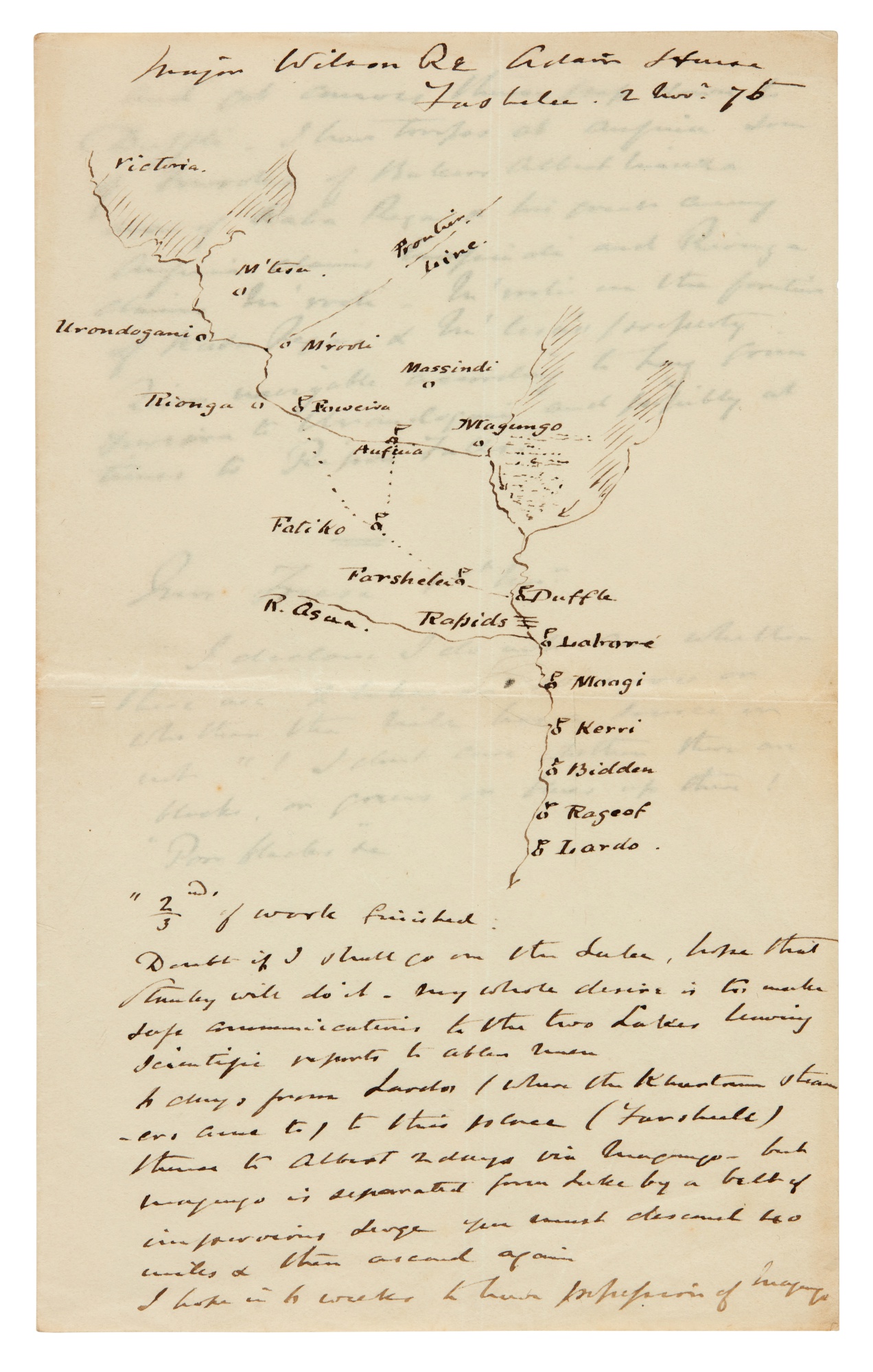 General C.G. Gordon | Autograph manuscript map of the course of the ...