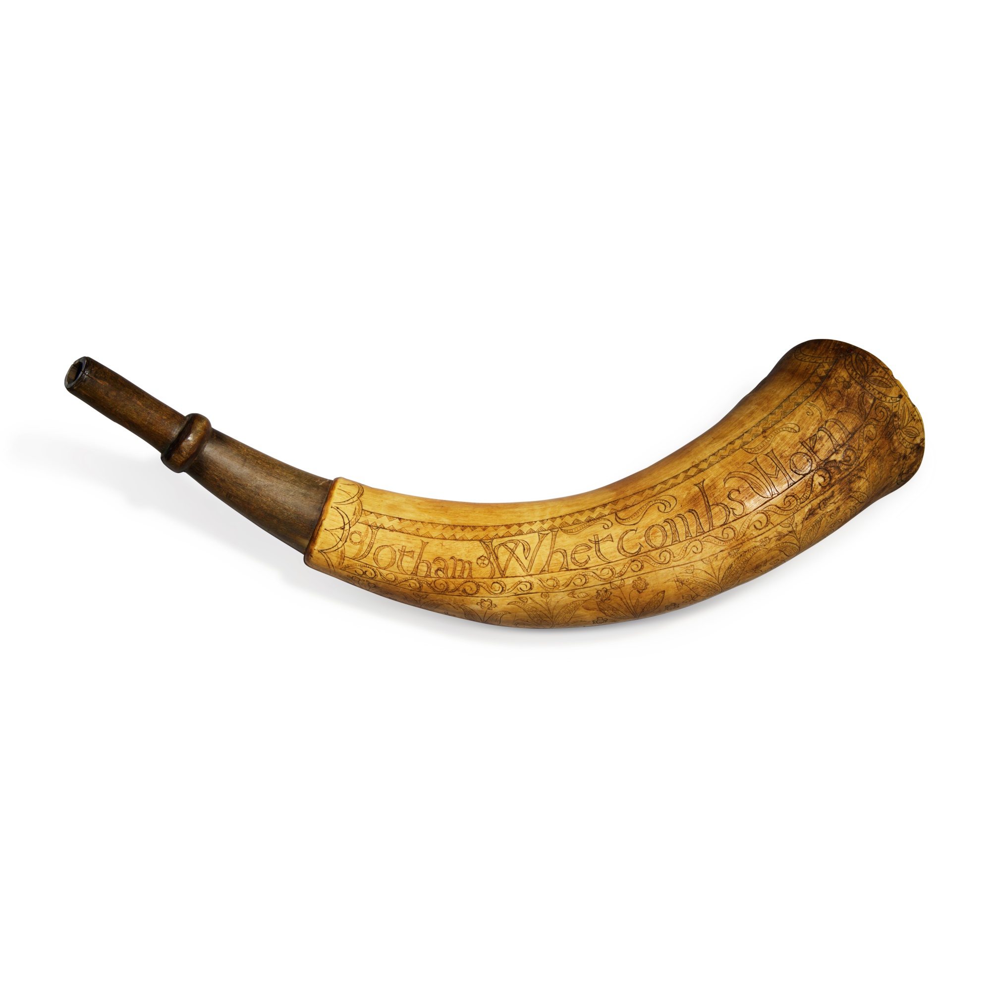 Jotham Whetcomb's French and Indian War Engraved Powder Horn, Littleton ...