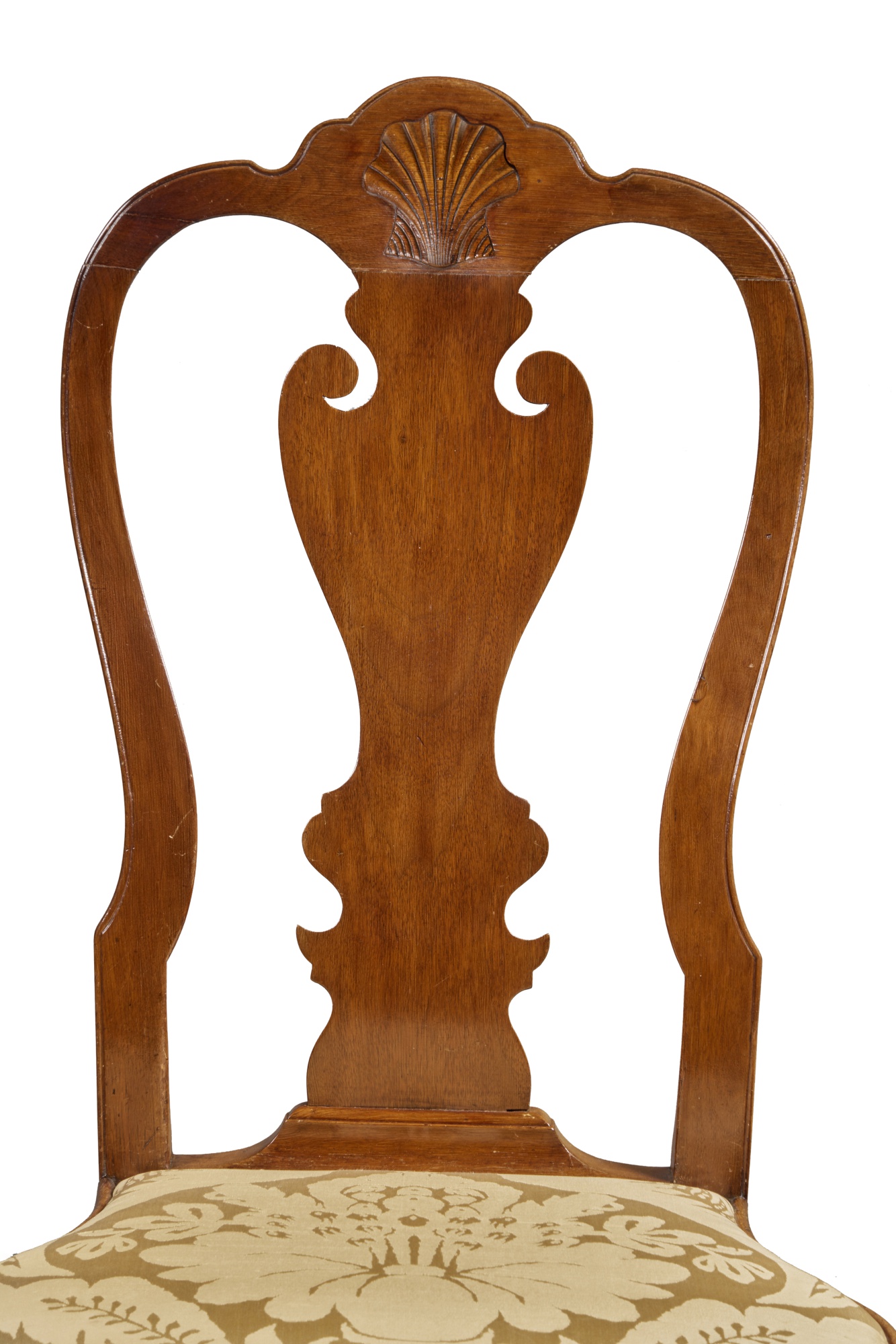 Queen Anne Shell-Carved and Figured Walnut Compass-Seat Side Chair ...