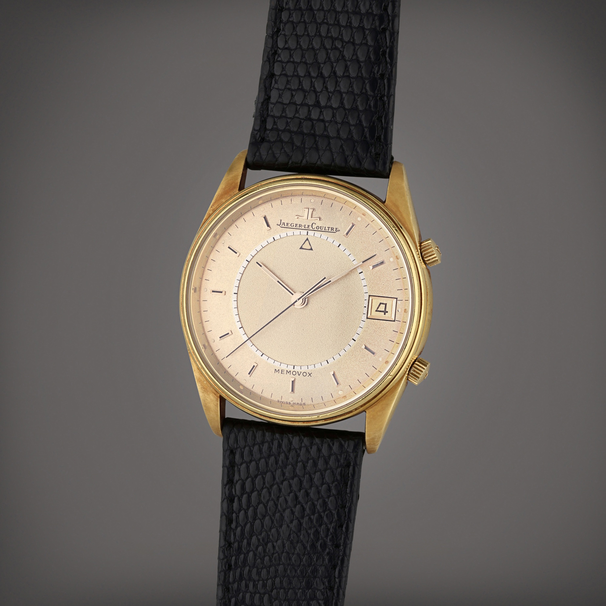 Reference 141012 1 Memovox | A yellow gold automatic wristwatch with ...