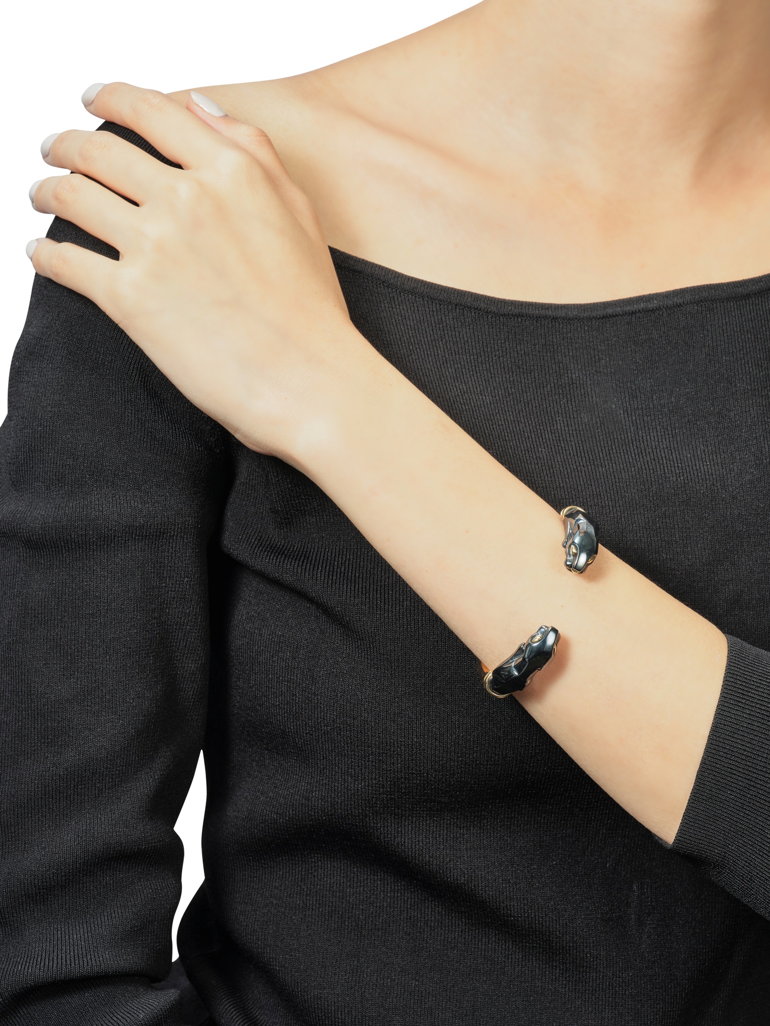 'Panthère' Gold and Silverium Bangle and Pendant |卡地亞 | 'Panthère' K金 及 ...