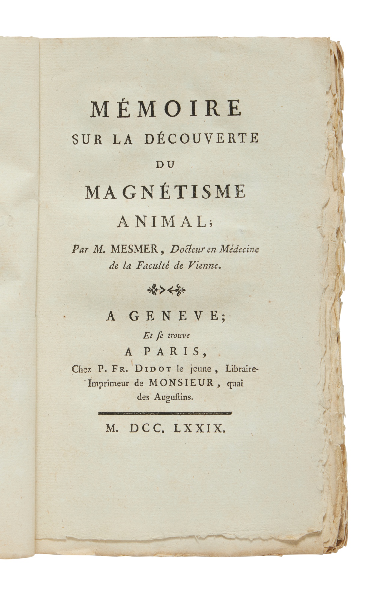 Mesmer, Franz Anton | Synthesizing the controversial ideas of "animal ...
