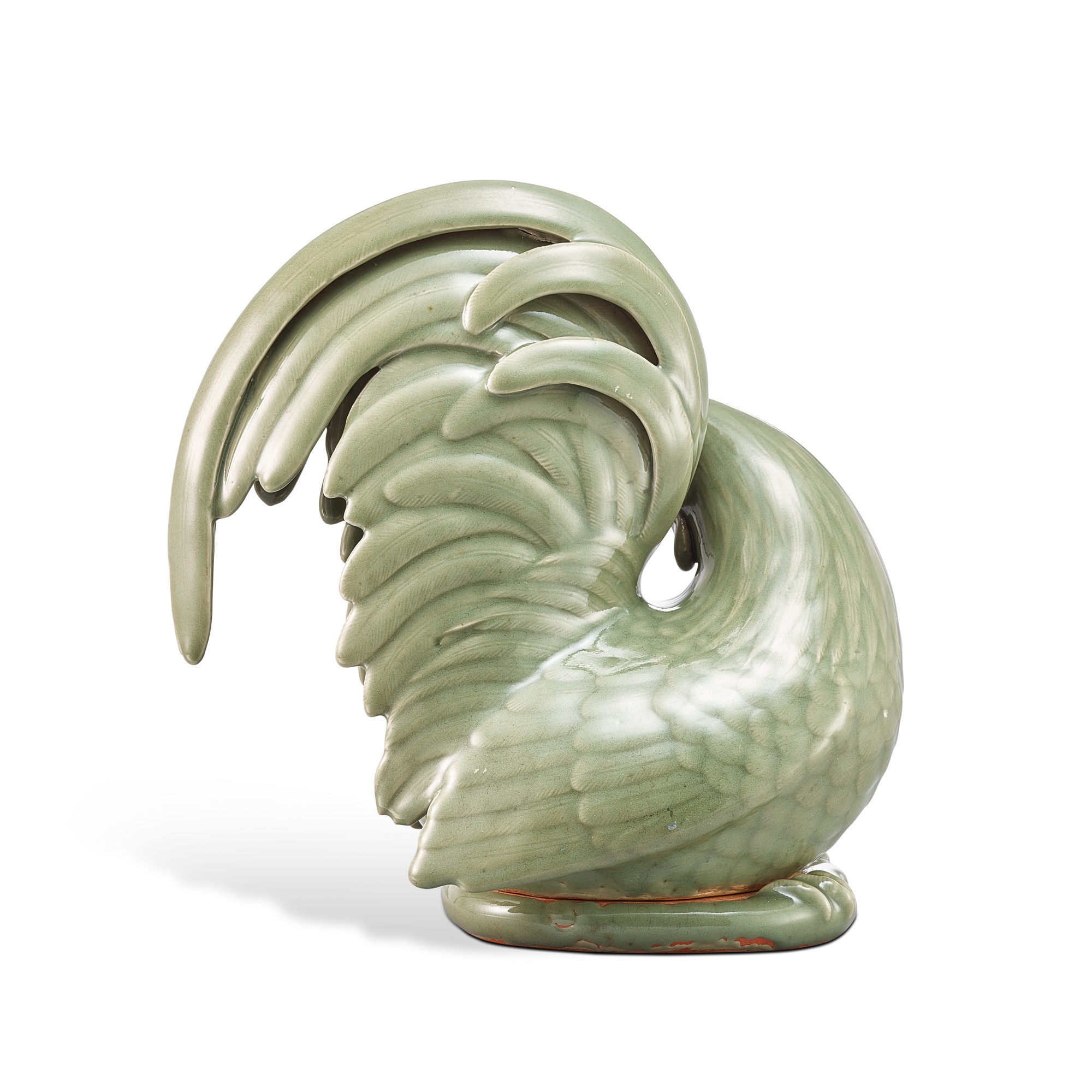 A celadon-glazed 'rooster' incense burner, Qing dynasty, Qianlong ...