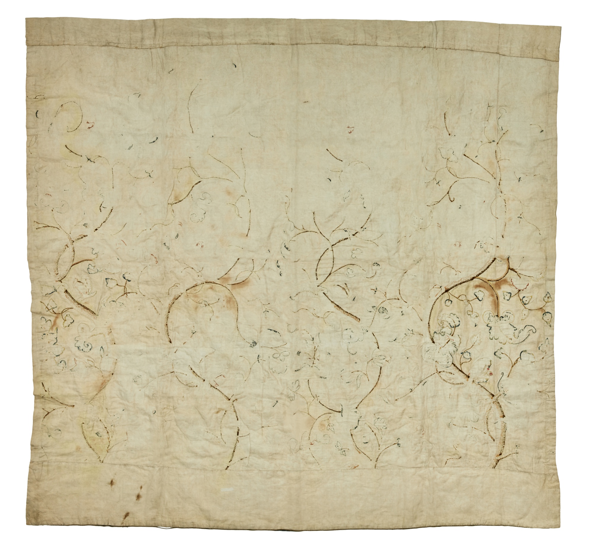 Queen Anne Embroidered Valance: The Deer Hunt, New England, Circa 1750 ...