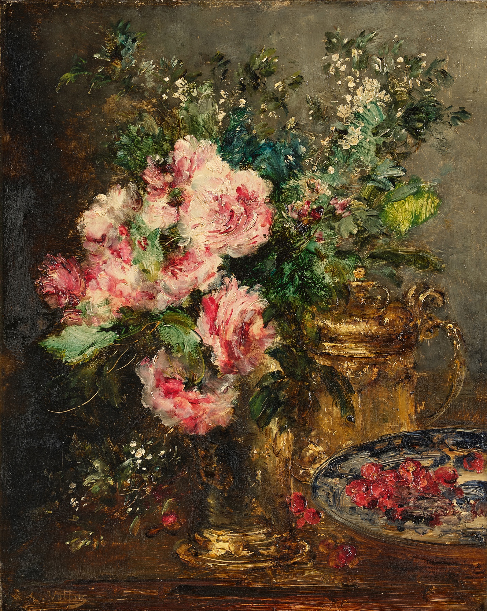Still Life with Roses and Berries | 19th-Century Works of Art ...